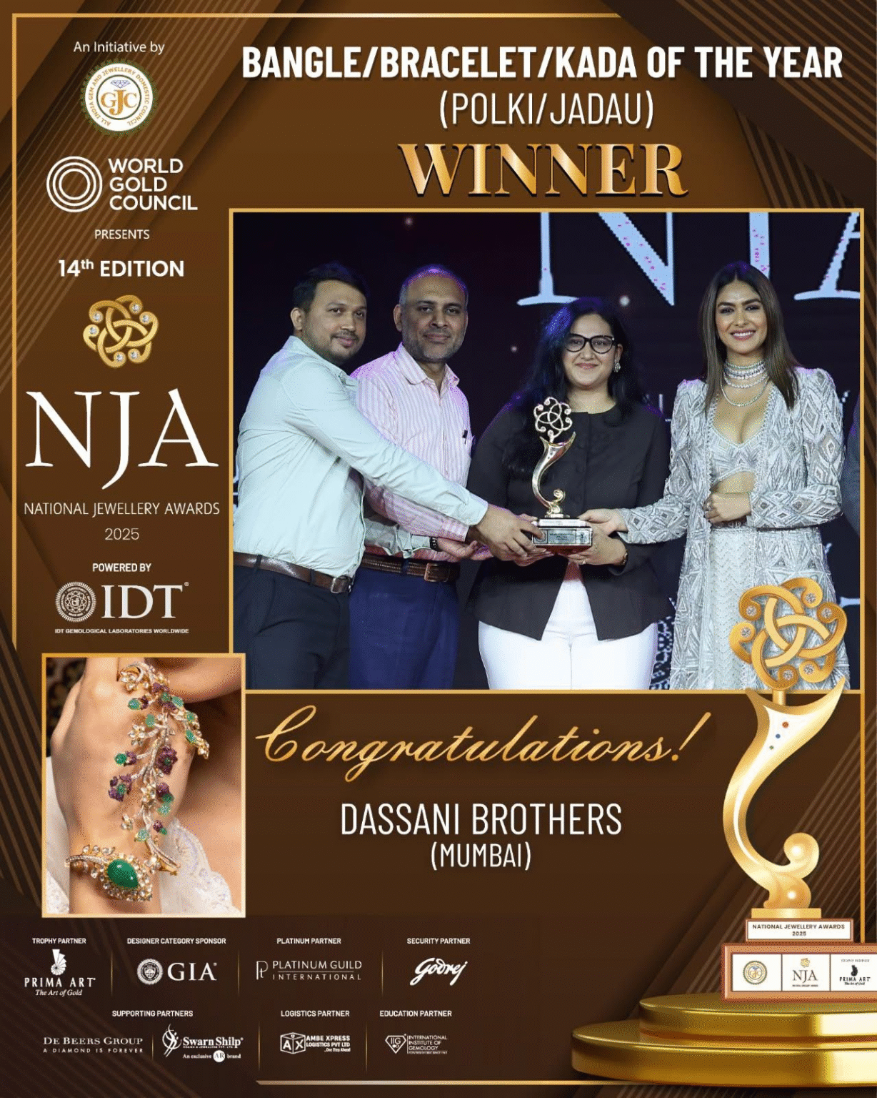 Dassani Brothers Wins National Jewellery Award for Bangle/Bracelet/Kada ...